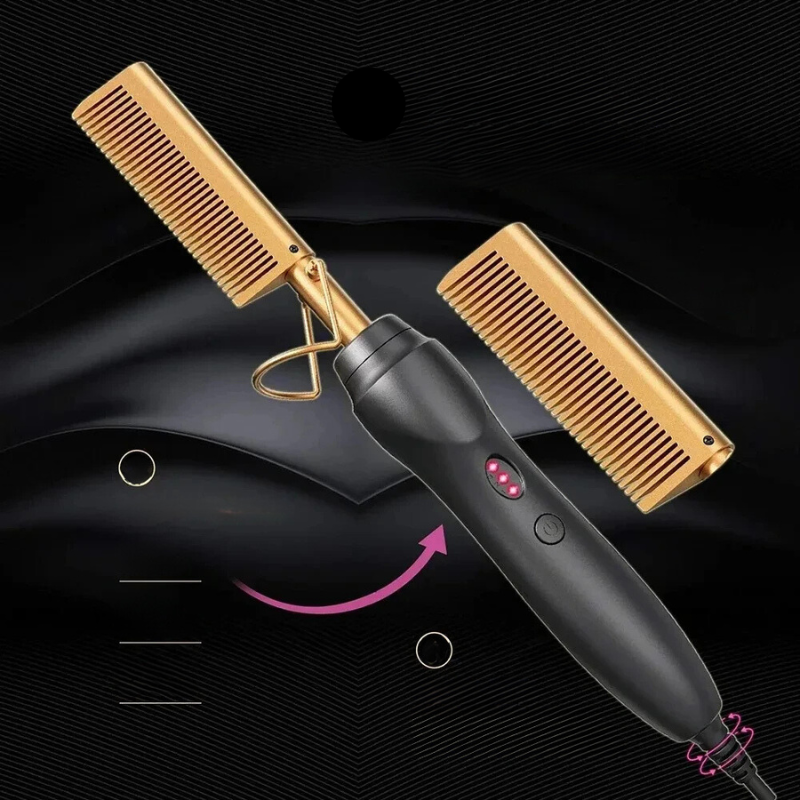 Haarevo 3Style | 3-in-1 Keramik Styling-Kamm | Für Glätten, Locken & V – Uvives