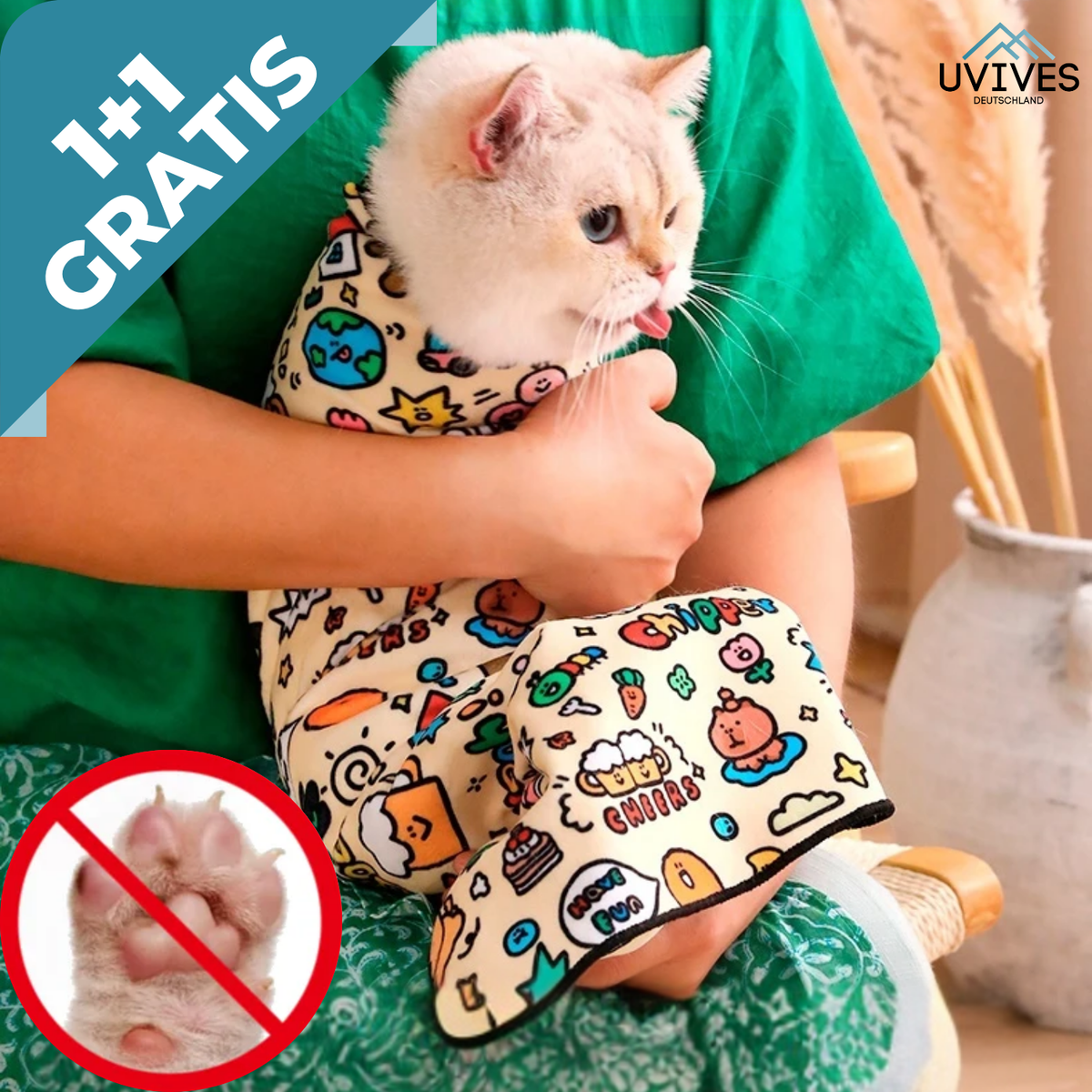 1+1 GRATIS | CatEase™ – Entspannt Krallen schneiden & Medizin geben ...